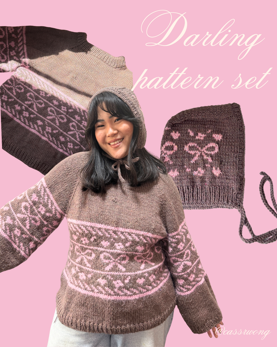 Darling Pattern Set – Knit Sweater & Bonnet